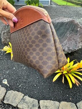 Celine | Bags | Celine Vintage Macadam Monogram Cosmetic Pouch Makeup ...